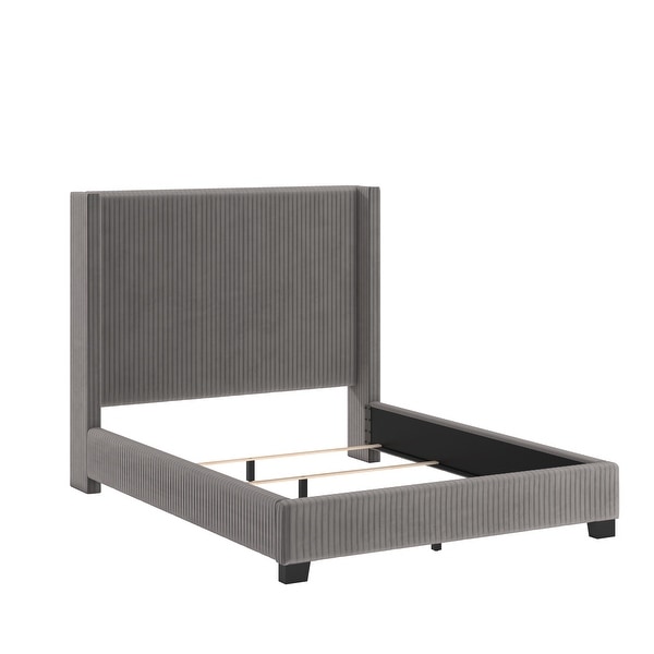 Jules pleated velvet wingback bed store