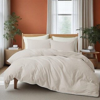 Flax Linen Cotton Blend Duvet Cover Set, Durable, Breathable and ...
