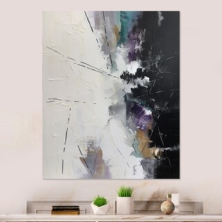 Designart "Purple Language Of Lines III" Modern Geometric Metal Wall ...