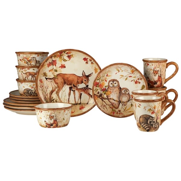 Certified International Pine Forest 16 pc Dinnerware Set, Service for 4 ...