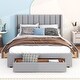 Queen/Full Size Upholstered Platform Bed with One Large Drawer in the ...