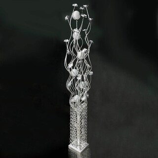 Spectacular 66" Silver Metal Floral 10-Light Showpiece - Bed Bath ...