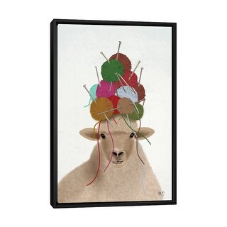 iCanvas "Sheep with Wool Hat, Portrait" by Fab Funky Framed Canvas ...