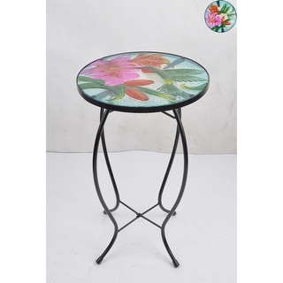 Floral Glass Hummingbird Plant Table - Bed Bath & Beyond - 29018421