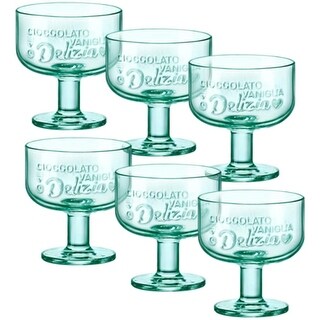 Bormioli Rocco Retro Graphica Dessert Cup Glass Dish Set of 6 - 9.5 oz ...