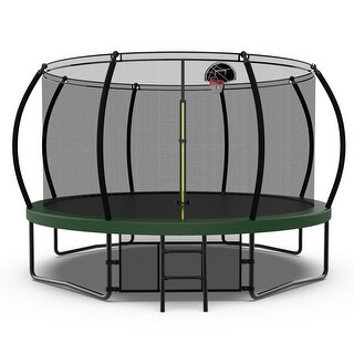 Jump into Fun: 14FT Outdoor Trampoline with Safety Net Basketball Hoop ...