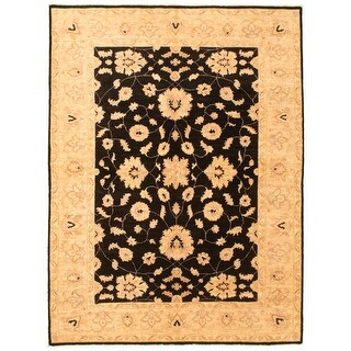 Hand-knotted Chobi Finest Black Wool Rug - 5'9 x 7'10/5'9" x 7'10 ...