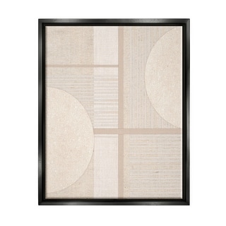 Stupell Beige Circular Geometric Framed Floater Canvas Wall Art Design ...