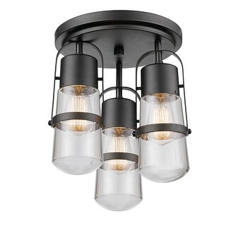 Globe Electric 60335 Helm 3 Light 11" Wide Flush Mount Ceiling Fixture ...