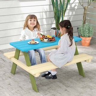 Wooden Children's Activity Table w/ Benches Kids Picnic Table - Bed ...