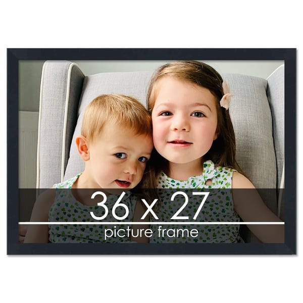 36x27 Contemporary Black Complete Wood Picture Frame with UV Acrylic ...