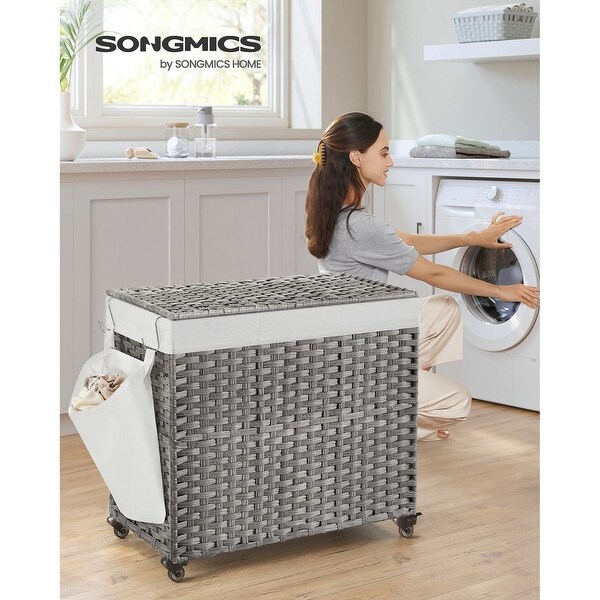 Rolling Laundry Hamper with Lid Wheels and Removable Liner 27.6undefinedL x 14.2undefinedW x 26undefinedH On Sale Bed Bath Beyond 37889987