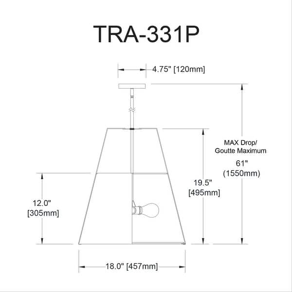 Dainolite Trapezoid Contemporary Black Luxury Pendant Light Modern ...