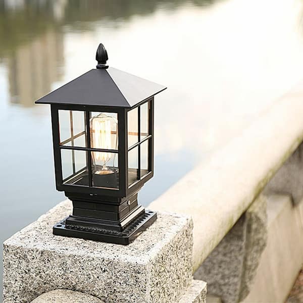 Waterproof Outdoor 1-Light Aluminum Black Post Light Lamp - Bed Bath ...
