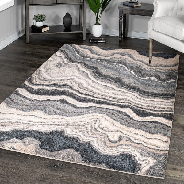 Orian Rugs Mystical Cascade Abstract Stain Resistant Area Rug - Bed ...