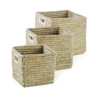 Rivergrass Square Baskets With Handles, Set Of 3 - Bed Bath & Beyond ...
