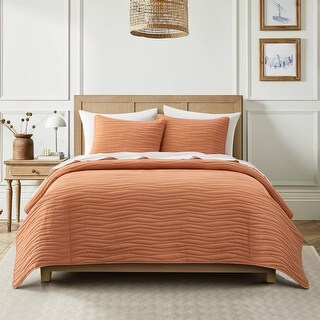 Chic Home Kyree 3-Piece Organic Wavy Stitch Pattern Quilt Set - Bed ...