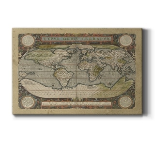Embellished Antique World Map Premium Gallery Wrapped Canvas - Ready to ...