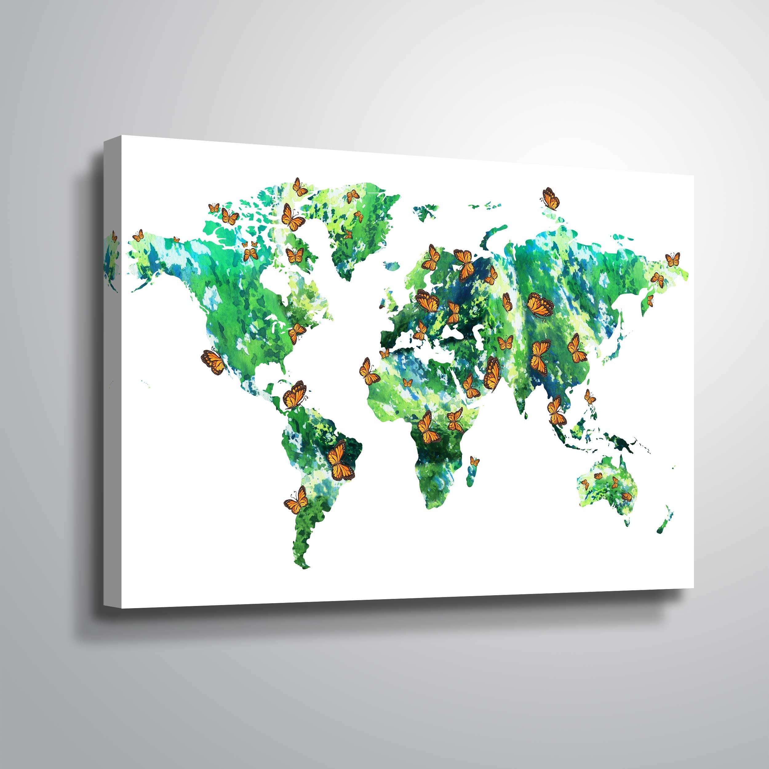 watercolor rainbow world map by Irina Sztukowski Gallery Wrapped Canvas ...