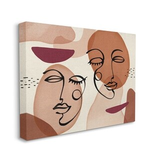 Stupell Abstract Facial Features Warm Circular Shapes Canvas Wall Art ...