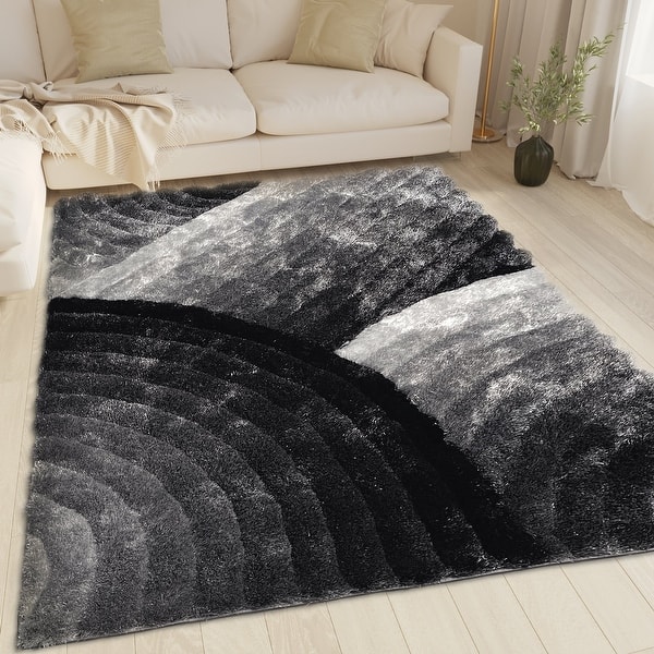 RugBerry Black White Area Rug 280 Signature 3D Modern Abstract Carpet ...