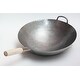 Big 16 Inch Heavy Hand Hammered Carbon Steel Pow Wok with Wooden and ...