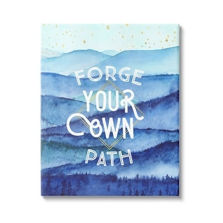 Stupell Forge Your Own Path Layered Mountain Peaks Canvas Wall Art ...