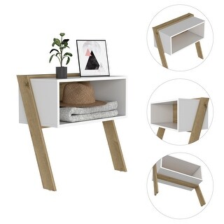 1-Shelf Nightstand, Superior Top, Slanted Leaning Bedside table - Bed ...