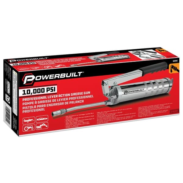 Powerbuilt Heavy Duty Lightweight Lever Action Grease Gun 10,000psi ...