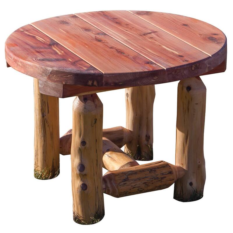 Outdoor Red Cedar Log Patio Set - Overstock - 35398192