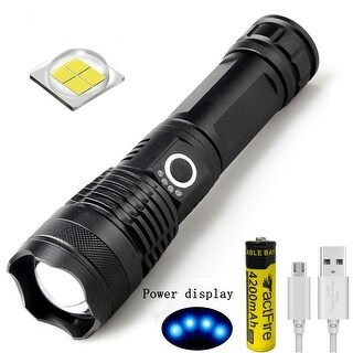 5 X 5MM LED 20W 5V Micro USB Rechargeable Telescopic Zoom Flashlight ...