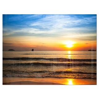 Fascinating Sunset Over Clam Beach - Modern Beach Glossy Metal Wall Art ...