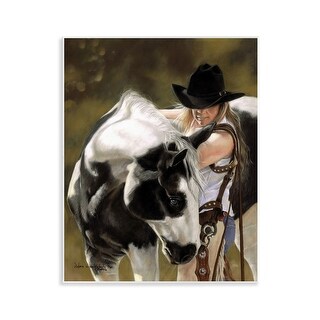 Stupell Cowgirl & Spotted Horse Wall Plaque Art Design By Victoria ...