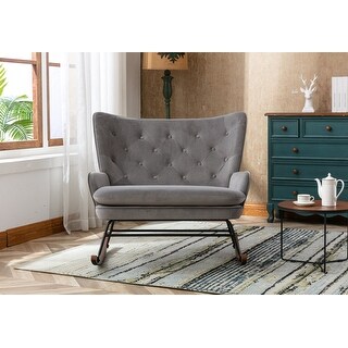 High Back Rocking Chiar, Comfortable Rocker Padded Seat, Modern Lounge ...