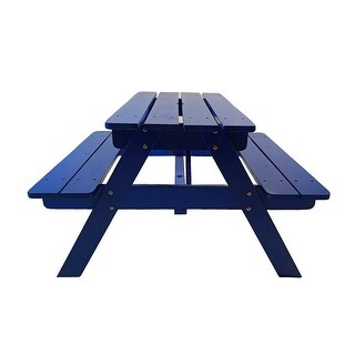 Outdoor Kids Multi-function Solid Wood Blue Dining Set Bench - Bed Bath & Beyond - 39066990