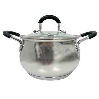 All For You Stainless Steel Casserole Pot with Glass Cover & Handle ...
