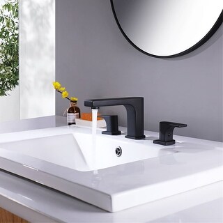 Widespread Bathroom Sink Faucet 3 Holes Matte Black Bathroom Faucet ...