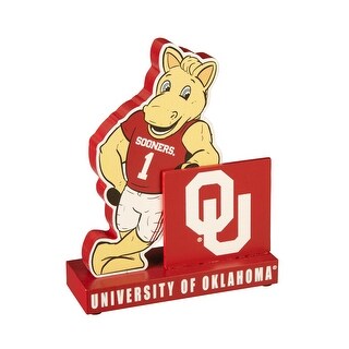 8 in. Wooden Mascot Statue with Team Logo, University of Oklahoma - Bed ...