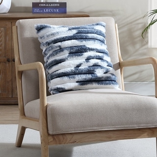 French Connection Ribbed Ultraplush Synthetic Fur Pillow 18" x 18 ...