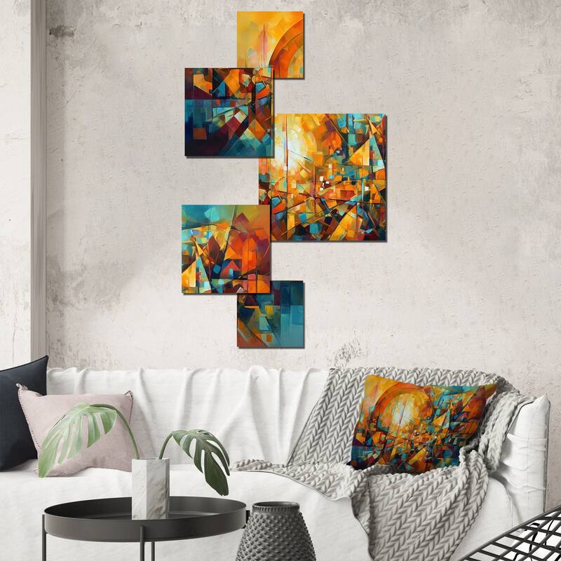 Designart "Abstracting The Cubist Form I" Abstract Cubism Metal Art ...