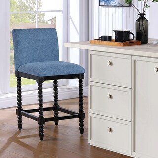 26" Chenille Spindle Legs Counter Stool - Bed Bath & Beyond - 40425618