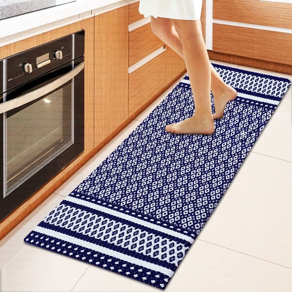 Kitchen Runner Rug Mat Cushioned Cotton Hand Woven Anti Fatigue Mat Kitchen Bathroom Bed side 18x48 18 x48 Bed Bath Beyond 33916551