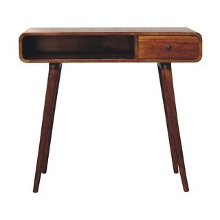 Curved Chestnut Writing Desk - Bed Bath & Beyond - 40828800