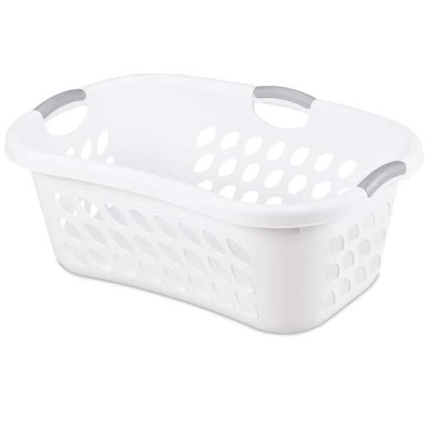 Set of 6 White Laundry Baskets with Carry Handles - 26.38 x 18.13 x 10 ...