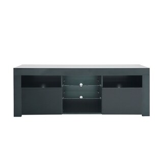 57 inch Media TV Stand with Glass Shelf&Side Storage - Bed Bath ...