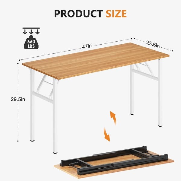 47 inches Folding Table Computer Desk Portable ActivityTable Conference ...