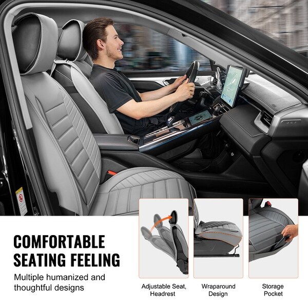 Seat Covers Universal Car Seat Covers Front Seats Faux Leather Seat Cover Semi enclosed Design On Sale Bed Bath Beyond 41476245