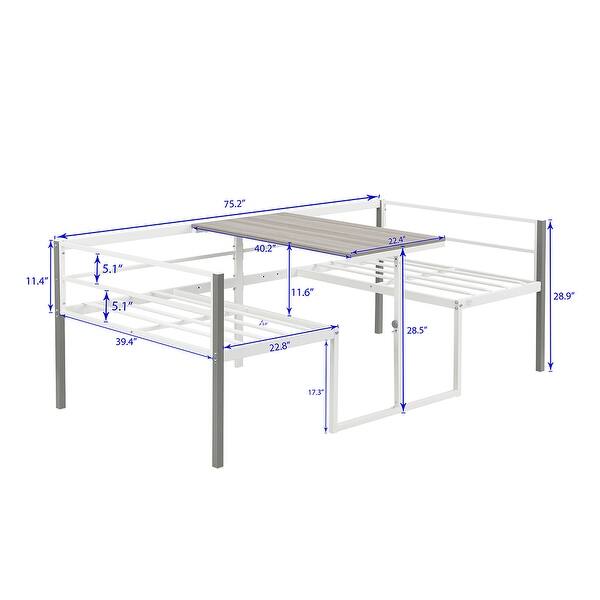 Twin Size Adjustable Daybed with Built-in-Desk and Lowered - Bed Bath ...