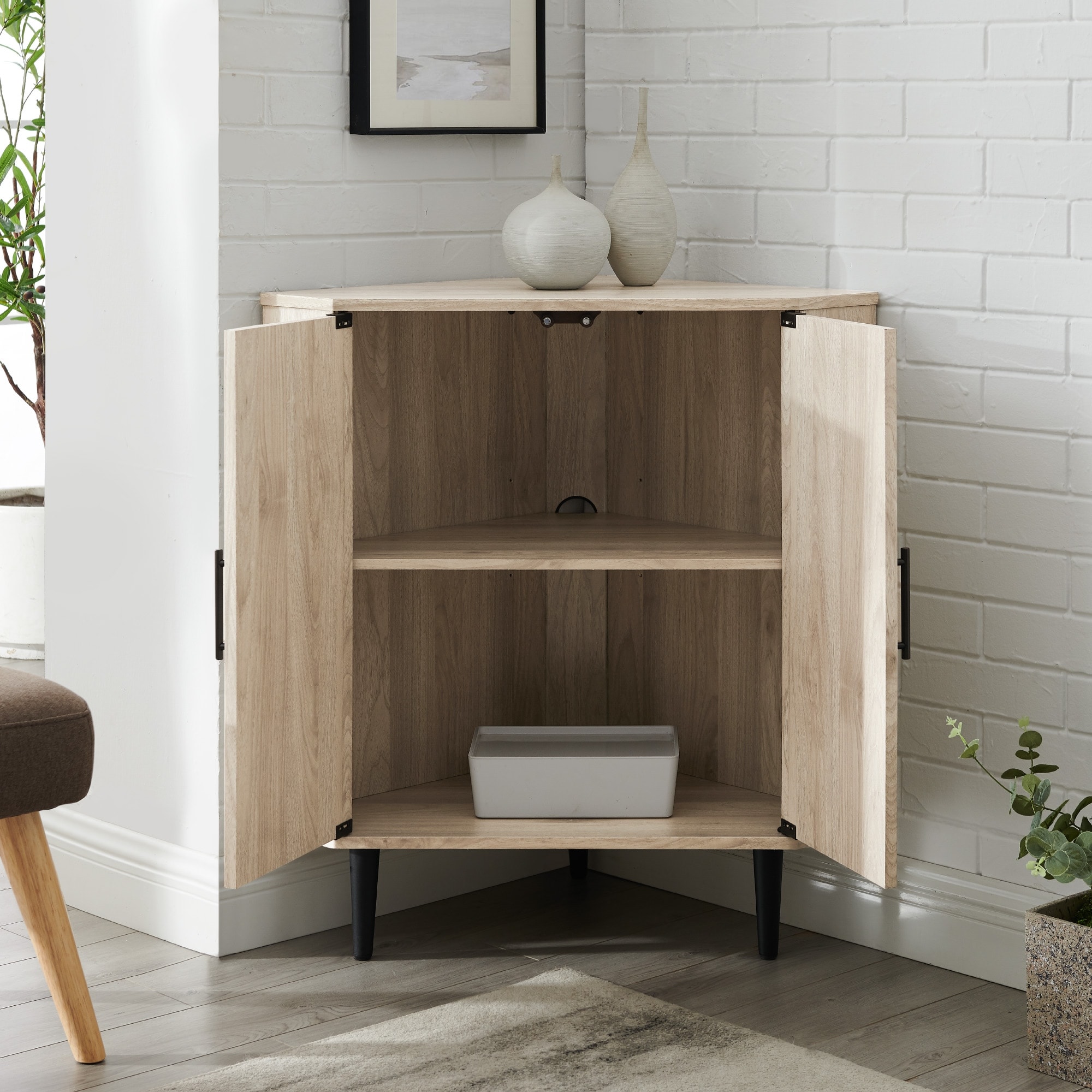 Middlebrook Designs 30 Inch Corner Accent Cabinet Birch