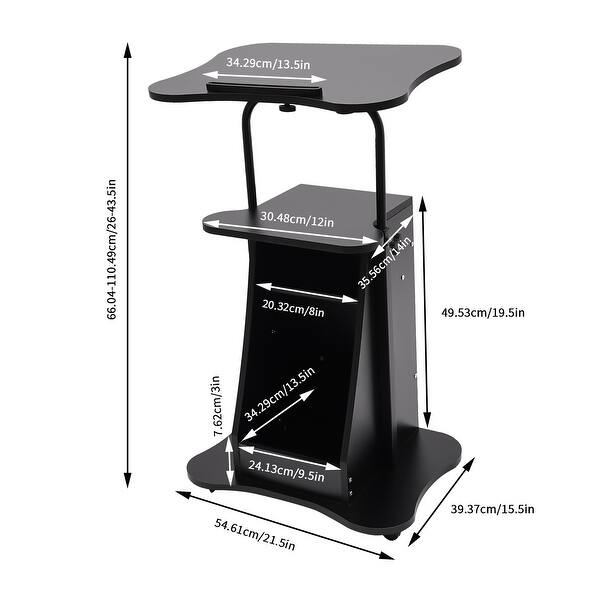 Adjustable Height Laptop Stand Rolling Lecterns Workstation - Bed Bath ...